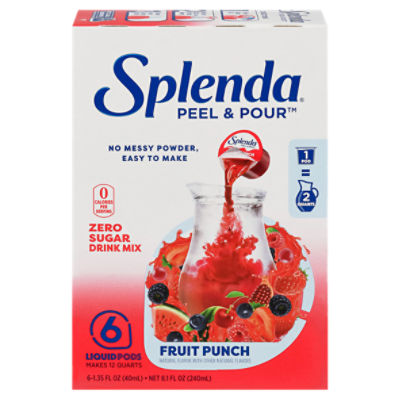 Splenda Peel & Pour Fruit Punch Zero Sugar Drink Mix, 1.35 fl oz, 6 ...