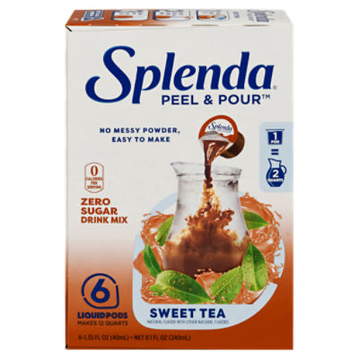Splenda Peel & Pour Sweet Tea Zero Sugar Drink Mix, 1.35 fl oz, 6 count ...