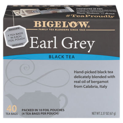 Bigelow Earl Grey Black Tea Bags, 40 count, 2.37 oz