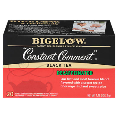 Bigelow Constant Comment Decaffeinated Black Tea Bags, 20 count, 1.18 ...