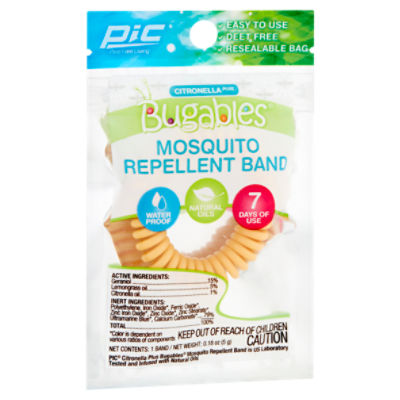 Pic Bugables Citronella Plus Mosquito Repellent Band, 0.18 oz - ShopRite