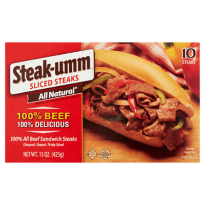 Steak-umm 100% All Beef Sandwich Steaks, 10 count, 15 oz - The Fresh Grocer