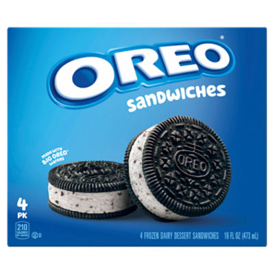 Oreo Frozen Dairy Dessert Sandwiches, 4 count, 16 fl oz - ShopRite