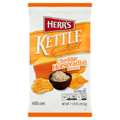 Herr's Kettle Cooked Cheddar Horseradish Flavored Potato Chips, 7 1/2 ...