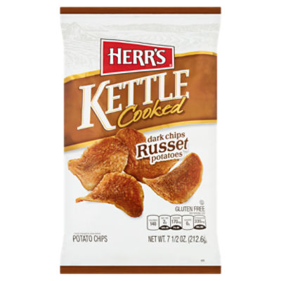 Herr's Kettle Cooked Dark Chips Russet Potato Chips, 7 1/2 oz - The ...
