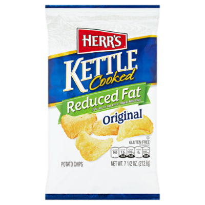 Herr's Kettle Cooked Reduced Fat Original Potato Chips, 7 1/2 oz - ShopRite
