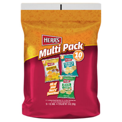 Herr's Potato Chips Multi Pack, 10 count, 1 oz - The Fresh Grocer