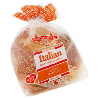 Paramount Bakeries Brick Oven Sliced Semolina Italian Round Panella ...