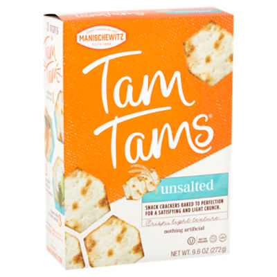 Manischewitz Tam Tams Unsalted Snack Crackers, 9.6 oz