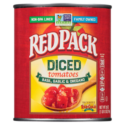 Red Gold RedPack Basil, Garlic & Oregano Diced Tomatoes, 28 oz - The ...