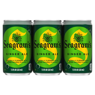 Seagram's Ginger Ale Cans, 7.5 fl oz, 6 Pack