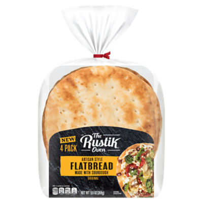 The Rustik Oven Artisan Style Original Plain Flatbread, 4 count, 9.5 oz ...