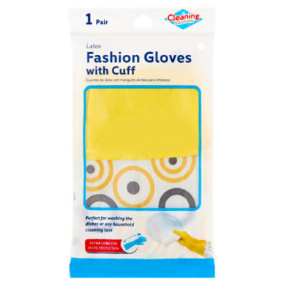 Jacent Cleaning Solutions Latex Fashion Gloves with Cuff, 1 count ...