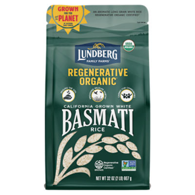 Lundberg Family Farms Regenerative Organic White Basmati Rice, 32 oz ...