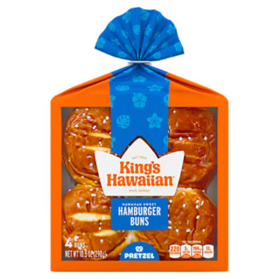 King's Hawaiian Original Hawaiian Sweet Pretzel Hamburger Buns, 4 count ...
