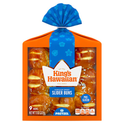 King's Hawaiian Original Hawaiian Sweet Pretzel Slider Buns, 9 count, 11 oz