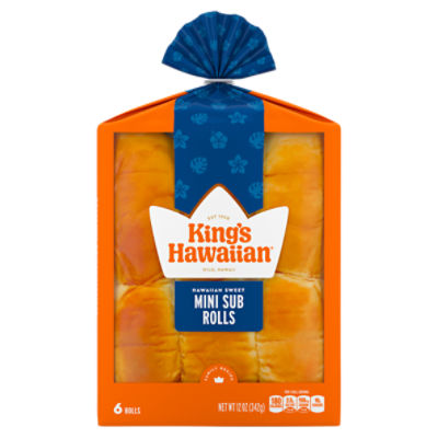 King's Hawaiian Sweet Mini Sub Rolls, 6 count, 12 oz - The Fresh Grocer