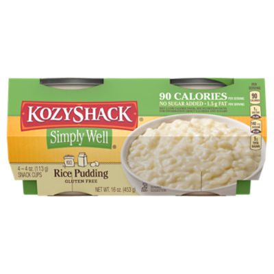 Kozy Shack® Simply Well Rice Pudding 4-pack, 16 oz - Fairway