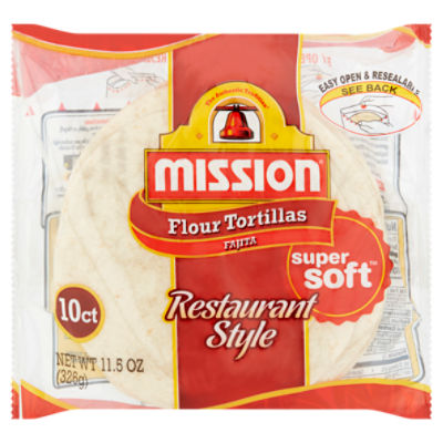 Mission Restaurant Style Fajita Flour Tortillas, 10 count, 11.5 oz - The Fresh Grocer