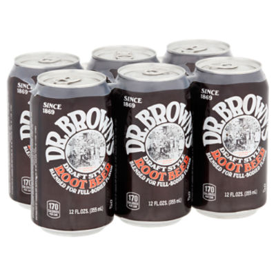 Dr. Brown's Draft Style Root Beer, 12 fl ozs, 6 count