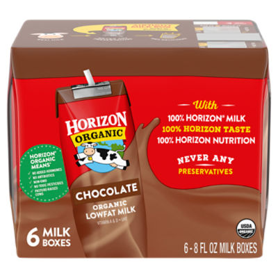 Horizon Organic 1% Lowfat UHT Chocolate Milk, 8 Oz., 6 Count