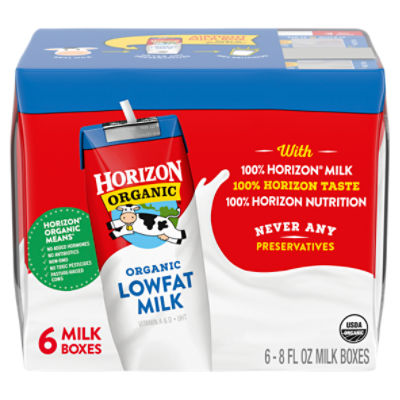 Horizon Organic 1% Lowfat UHT Milk, 8 Oz., 6 Count - Fairway