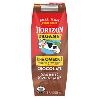 Horizon Organic DHA Omega-3 Chocolate Lowfat Milk, 8 fl oz - ShopRite