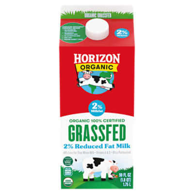 Horizon Organic Grassfed 2 Percent Milk, Reduced Fat Milk, 64 FL OZ ...