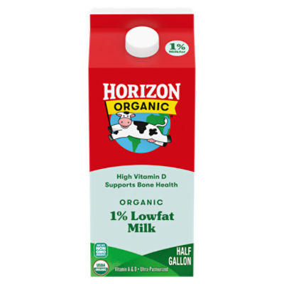 Horizon Organic High Vitamin D 1 Percent Milk, Lowfat Milk, 64 FL OZ ...