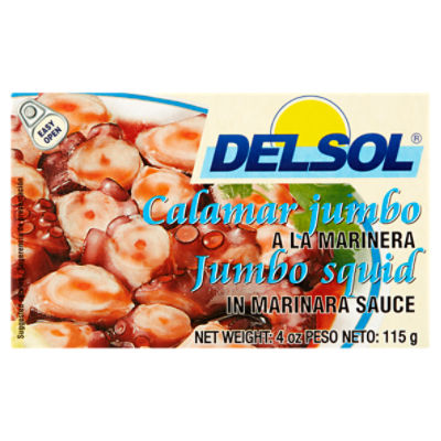 Del Sol Jumbo Squid in Marinara Sauce, 4 oz - Price Rite