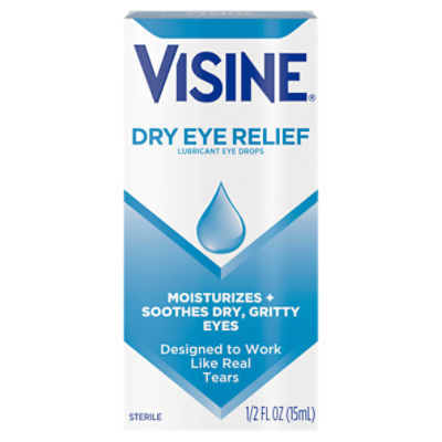 Visine Dry Eye Relief Lubricating Eye Drops for Dry Eyes, 0.5 fl. oz ...