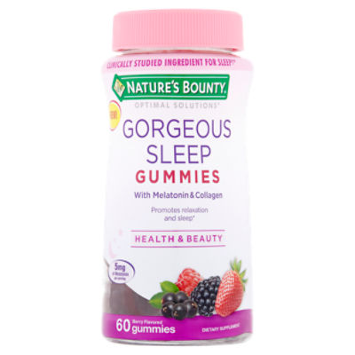 Nature's Bounty Optimal Solutions Gorgeous Sleep Berry Flavored Gummies ...