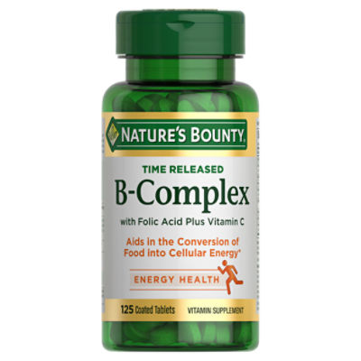 Nature's Bounty Time Released B-Complex Vitamin Supplement, 125 count ...