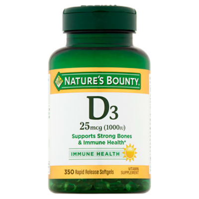 Nature's Bounty D3 25 mcg (1000 IU), Rapid Release Softgels