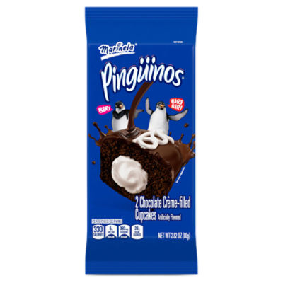 Marinela Pingüinos Chocolate Crème Filled Cupcakes, Twin Pack, 2.82 oz ...