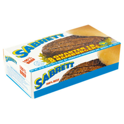 SABRETT Quarter Hamburgers, 8 count, 32 oz - ShopRite