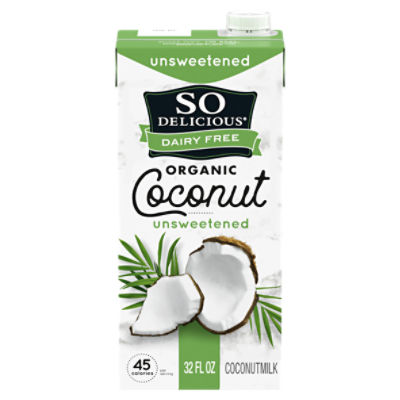So Delicious Dairy Free Organic Coconut Unsweetened Coconutmilk, 32 fl ...