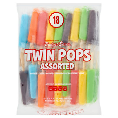 Budget Saver Assorted Twin Pops, 2.35 fl oz, 18 count - ShopRite