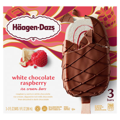 Häagen-Dazs White Chocolate Raspberry Ice Cream Bars, 3 fl oz, 3 count ...