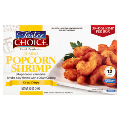 Tastee Choice Over Crispy Jumbo Popcorn Shrimp, 12 oz - Price Rite