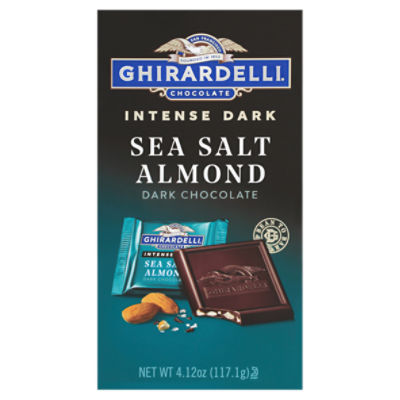 Ghirardelli Intense Dark Chocolate Squares, Sea Salt Almond, 4.12 Oz ...