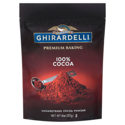 GHIRARDELLI Premium Baking Cocoa 100% Unsweetened Cocoa Powder, 8 ounce ...