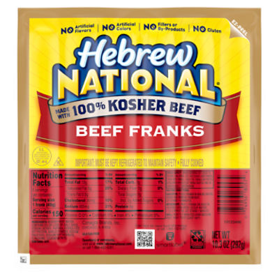 Hebrew National Beef Franks, 6 count, 10.3 oz - ShopRite