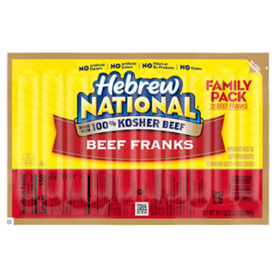 Hebrew National Beef Franks Family Pack, 20 count, 34.1 oz - Fairway