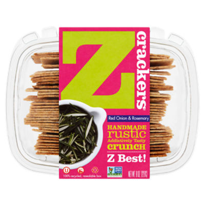 Z Crackers Red Onion & Rosemary Crackers, 8 oz - Gourmet