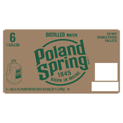 Poland Spring Distilled Water, 1 gal, 6 count