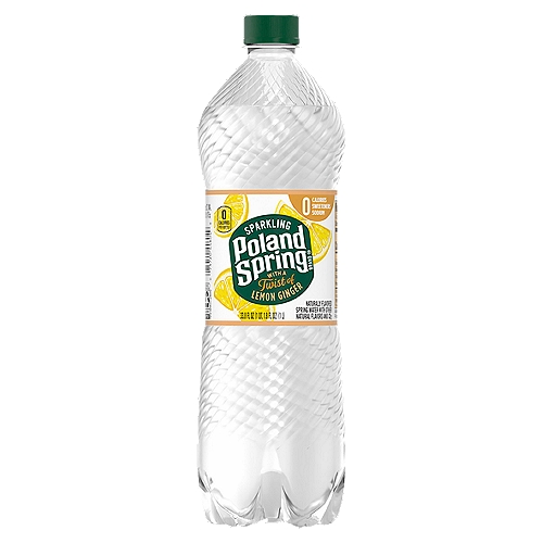 Poland Spring Sparkling Water, Lemon Ginger, 33.8 oz. Plastic Bottle Poland Spring Sparkling Water, Lemon Ginger, 33.8 oz. Plastic Bottle