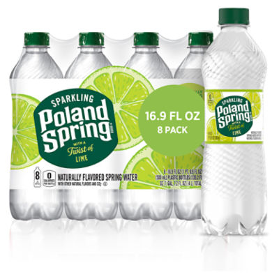 Poland Spring Lime Sparkling Water, 16.9 fl oz, 8 count - Fairway