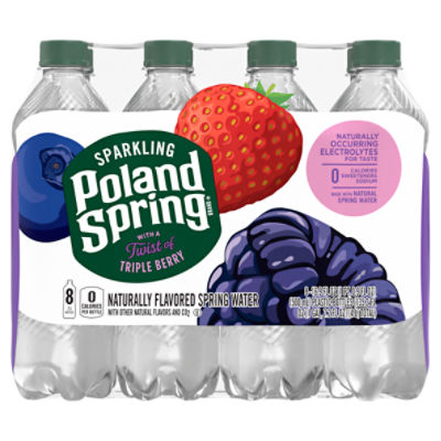 Poland Spring Sparkling with a Twist of Triple Berry Spring Water, 16.9 ...