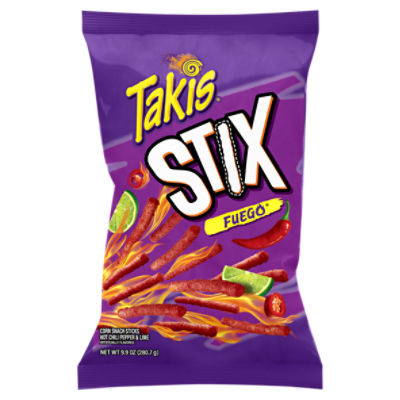 Takis Stix Fuego Hot Chili Pepper & Lime Corn Snack Sticks, 9.9 oz